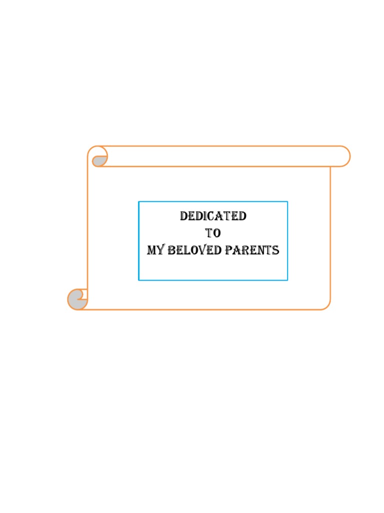 Dedicated To My Beloved pARENTS | PDF