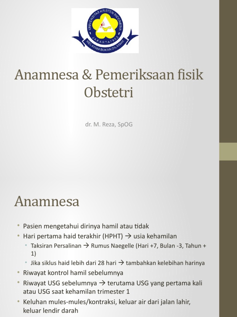 Anamnesa Pemeriksaan Fisik Obstetri | PDF