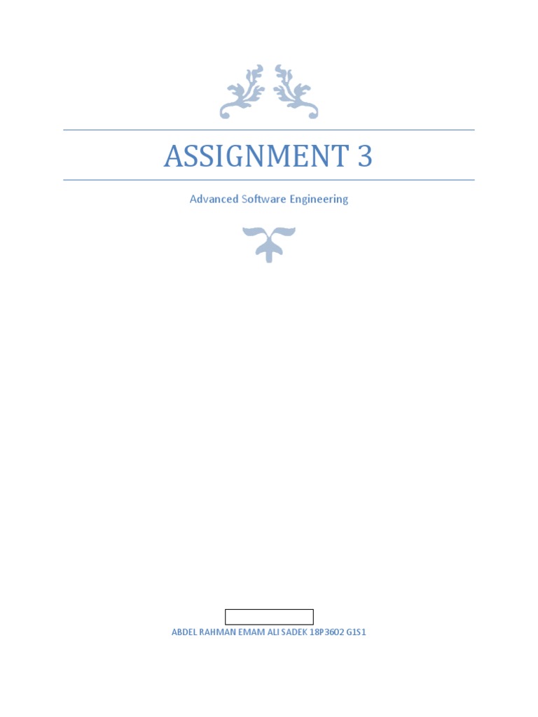 Assignment 3: Advanced Software Engineering | PDF