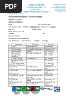 Weld Visual Inspection Report | PDF | Welding | Construction