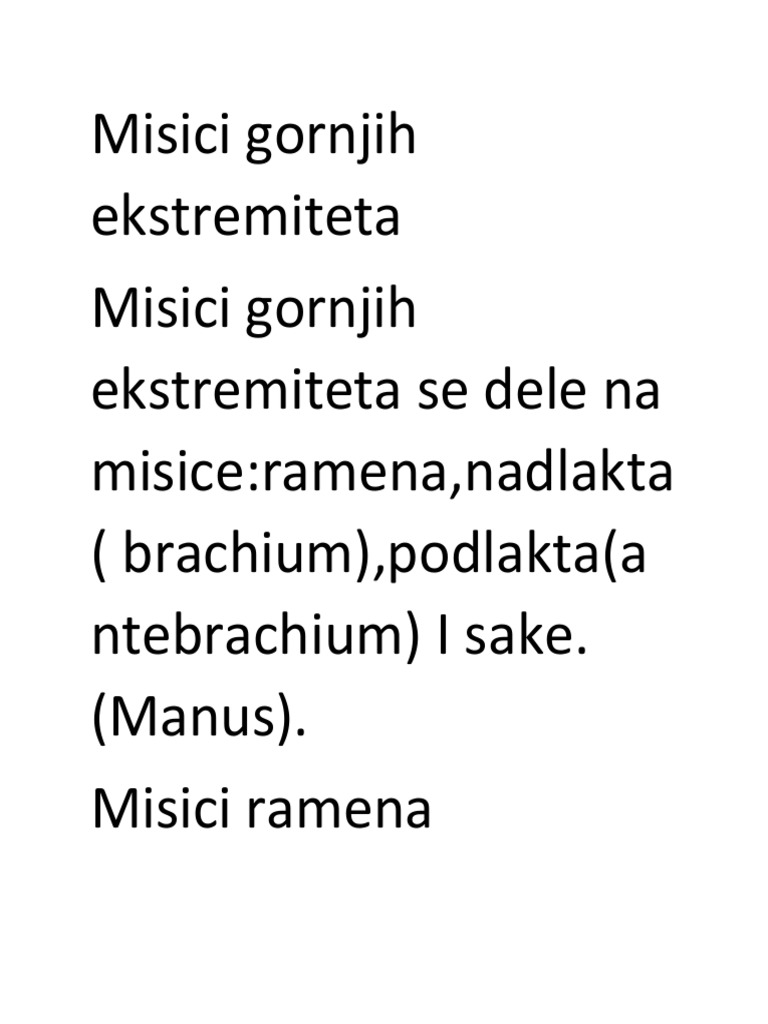 Misici Gornjih Ekstremiteta | PDF