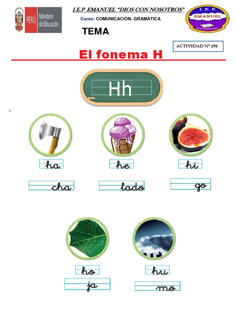 ACTIVIDAD N°196 La-Letra-H-para-Primer-Grado-de-Primaria | PDF