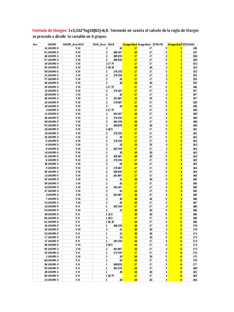 Formula de Sturges | PDF | Deportes | Ocio
