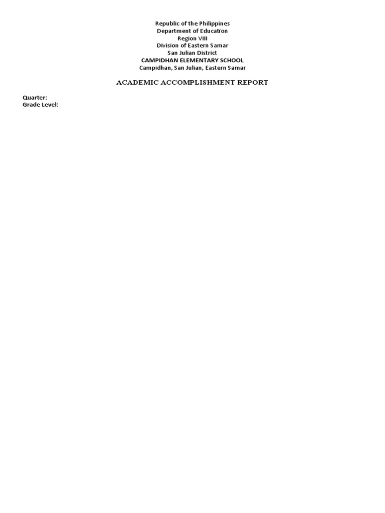 Academic Accomplishment Chart | PDF