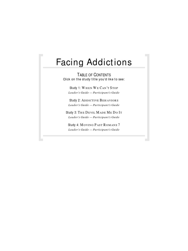 Facing Addictions: Able of Ontents W | PDF | Obsessive–Compulsive ...