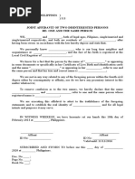 Joint Affidavit Sample | PDF