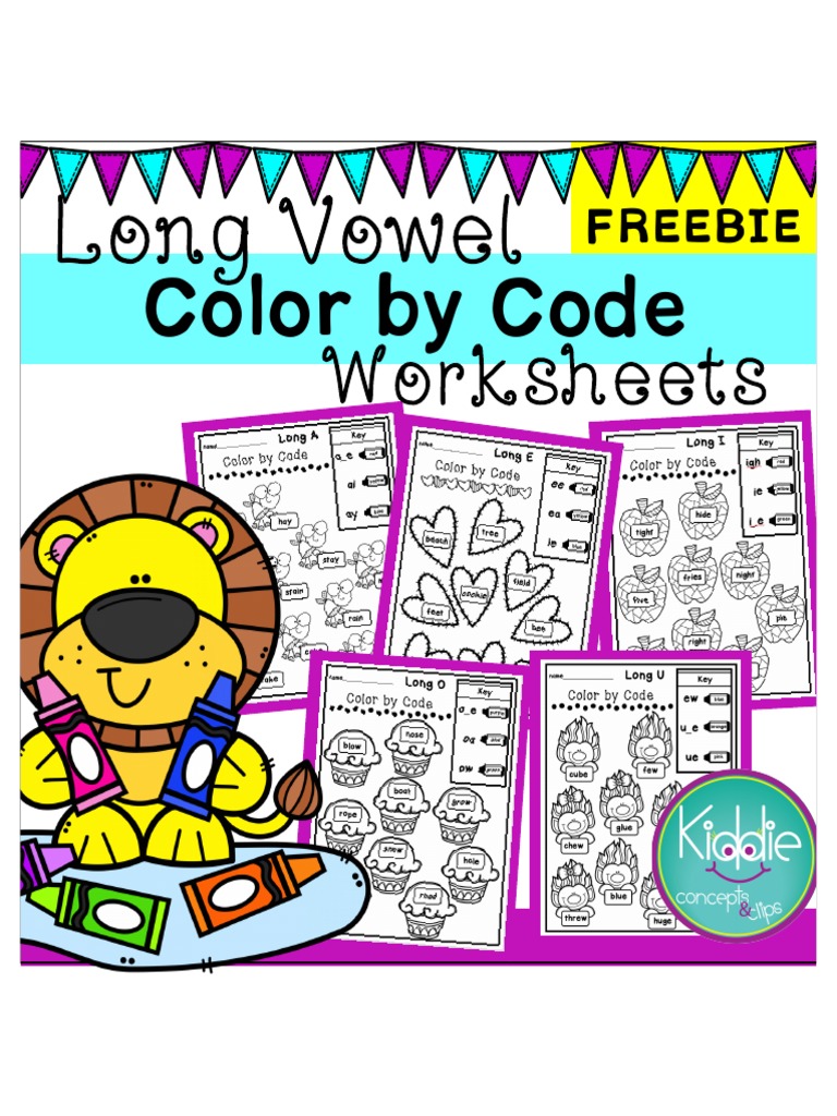 Long Vowel Color by Code Worksheets | PDF