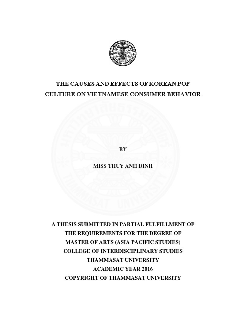 The Causes and Effects of Korean Pop Culture On Vietnamese Consumer ...