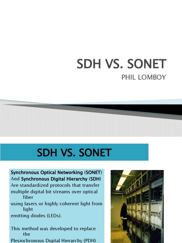 SDH vs. Sonet: Phil Lomboy | PDF | Computer Networking | Communications Protocols