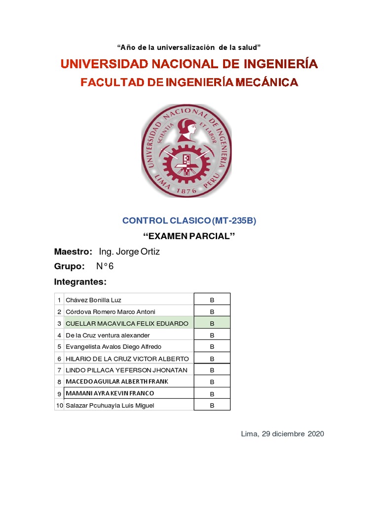 Caratula Control | PDF