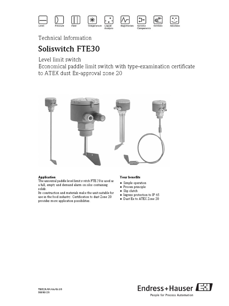 Soliswitch FTE30: Technical Specifications for an Economical Paddle ...