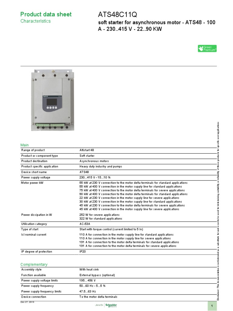 Altistart 48 Soft Starter Overview | PDF | Electric Motor | Power Supply