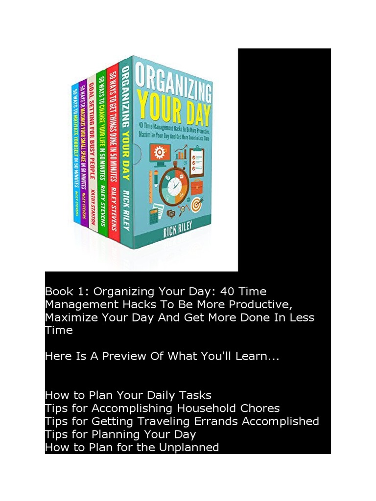 Organize Your Day and Increase Productivity Box Set | PDF | Time ...