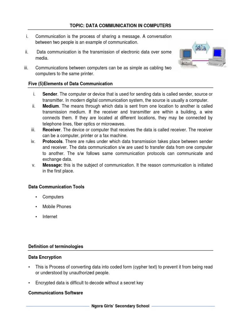 Data Communication Notes | PDF | Transmission Medium | Data Transmission