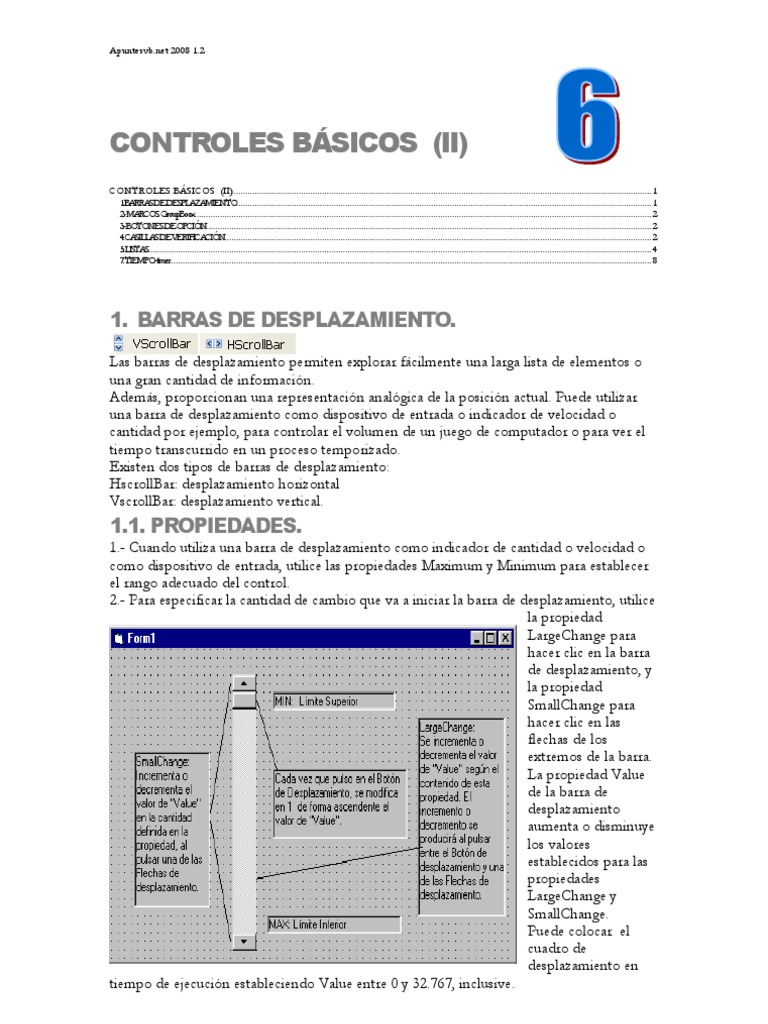 Guía de Controles Básicos en VB.NET | PDF | Básico | Point and Click
