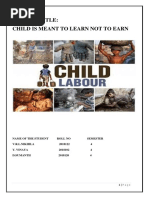 CHILD LABOR English Project | PDF | Child Labour | International Labour ...