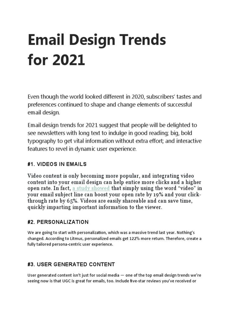 Email Design Trends For | PDF