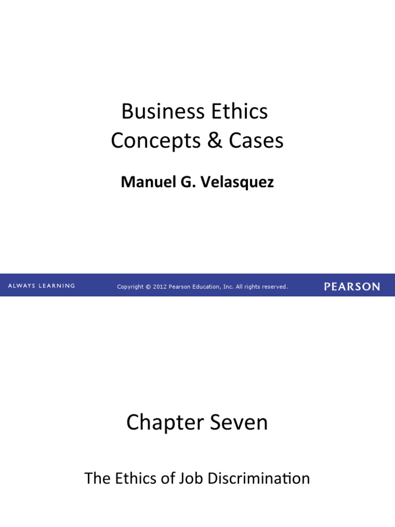 Business Ethics Concepts & Cases: Manuel G. Velasquez | PDF ...