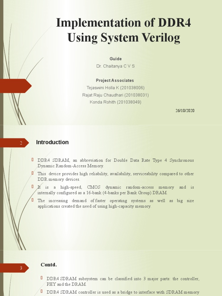 Implementation of DDR4 Using System Verilog: Guide | PDF | Dynamic Random Access Memory ...