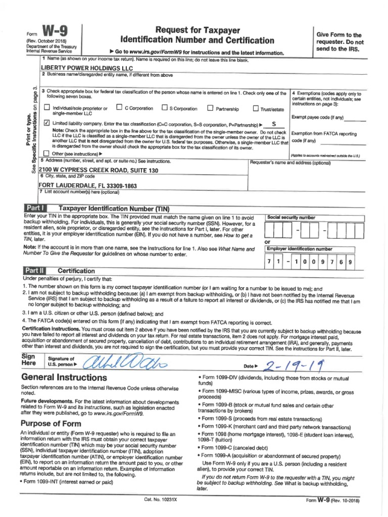W9 Form | PDF