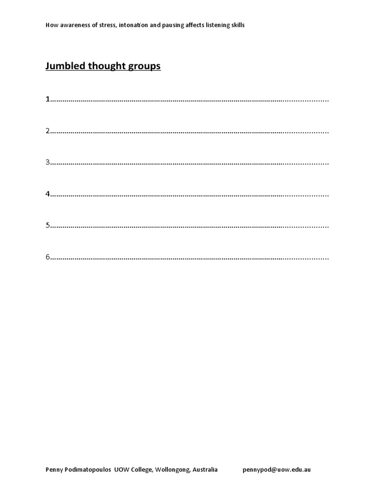 Activity 2 Jumbled Thought Groups | PDF