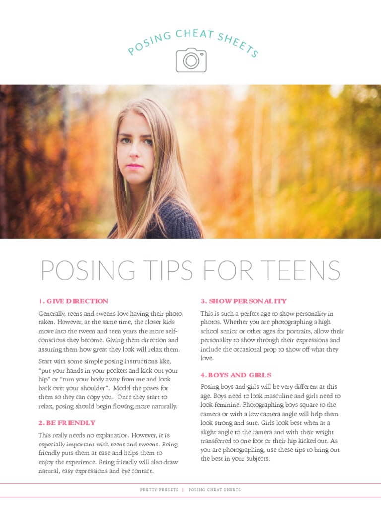 Teen Posing Cheat Sheet | PDF