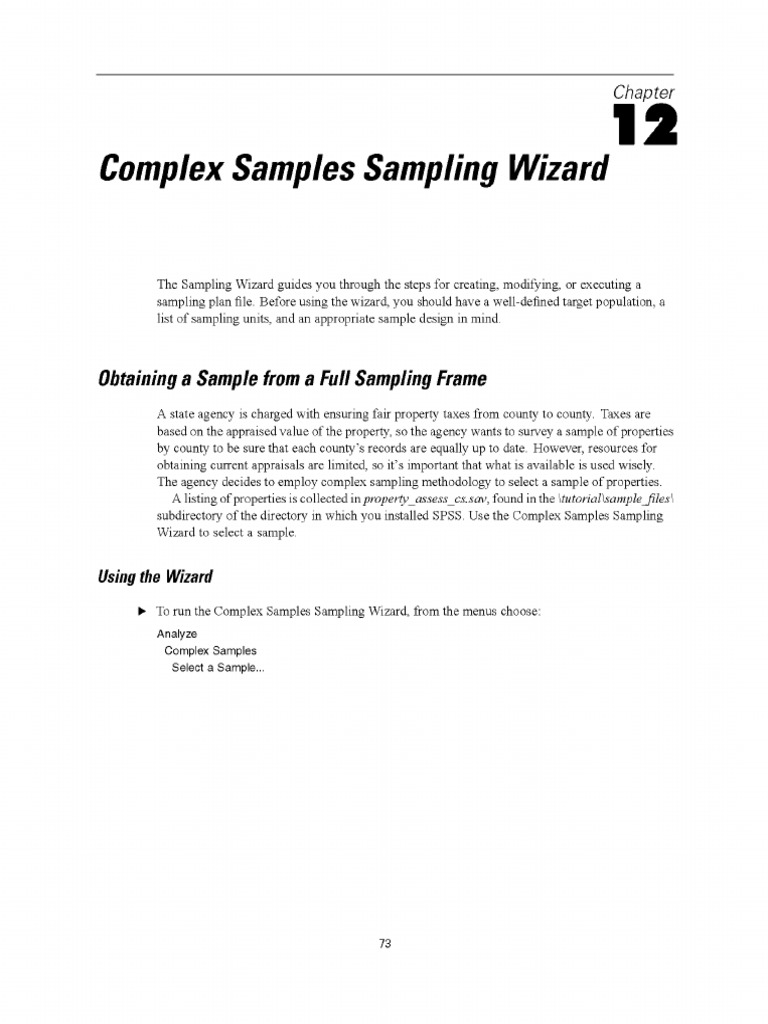 Complex Samples Wizard For SPSS PDF | PDF