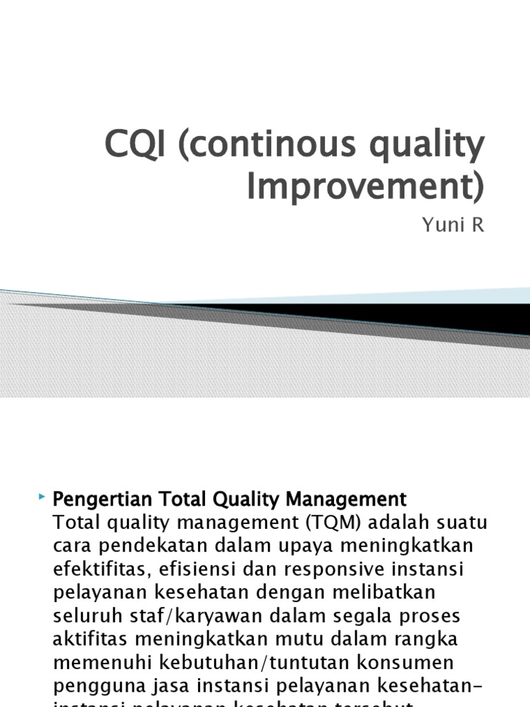 CQI (Continous Quality Improvement) | PDF