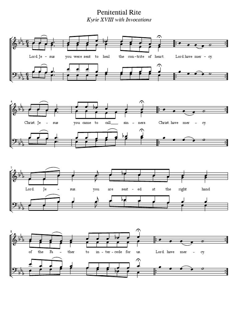 Penitential Rite: Kyrie XVIII With Invocations | PDF | Religious ...