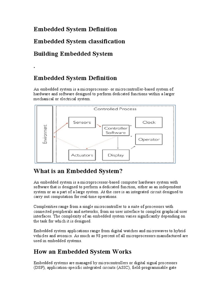 Embedded System Definition | PDF | Embedded System | Microcontroller