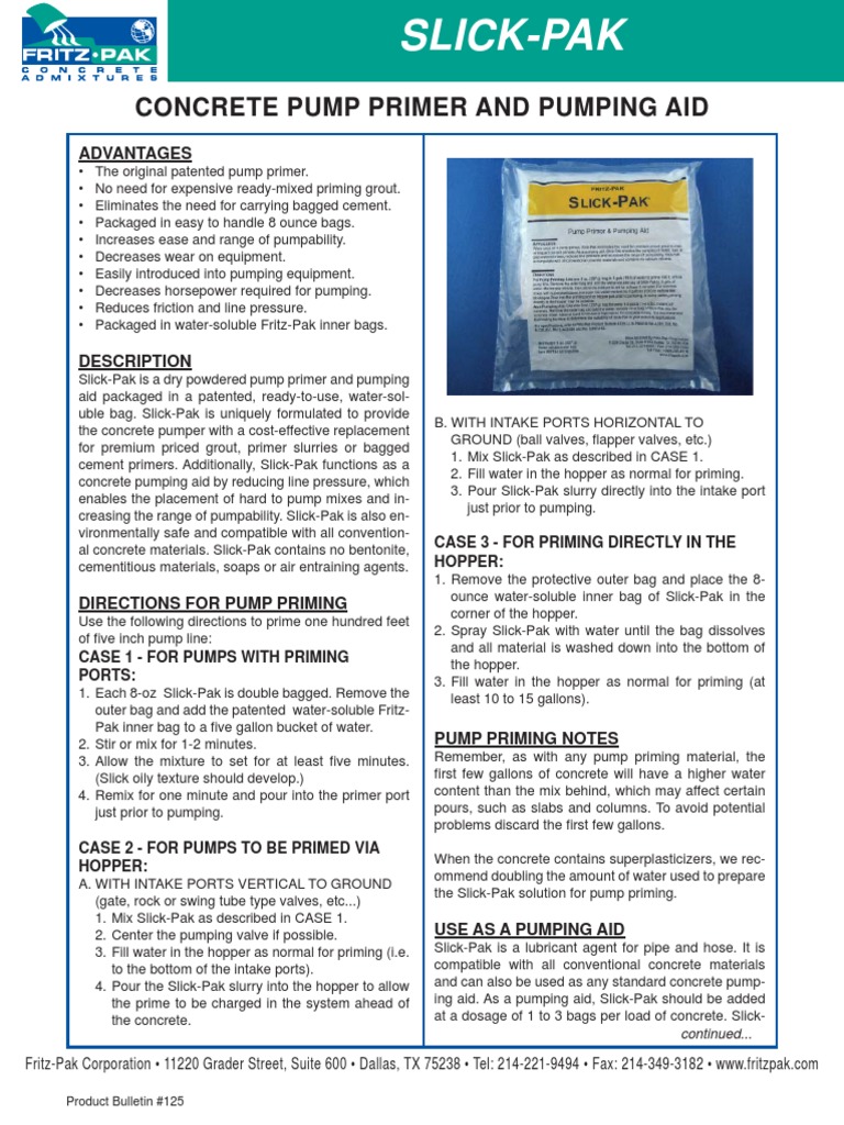 Concrete Pump Primer and Pumping Aid: Advantages | PDF | Concrete | Pump