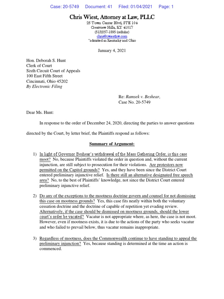 Chris Wiest, Attorney at Law, PLLC: by Electronic Filing | PDF ...