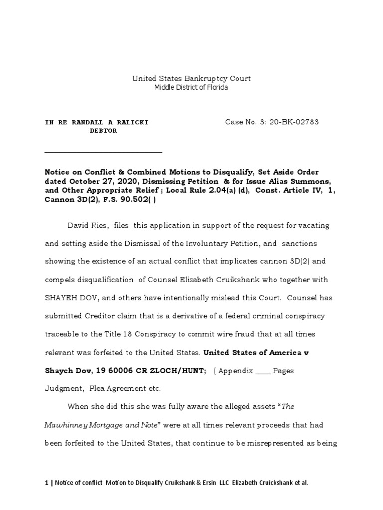 Notice of Conflict & Disqualification - 5th DCA | PDF | Attorney–Client ...