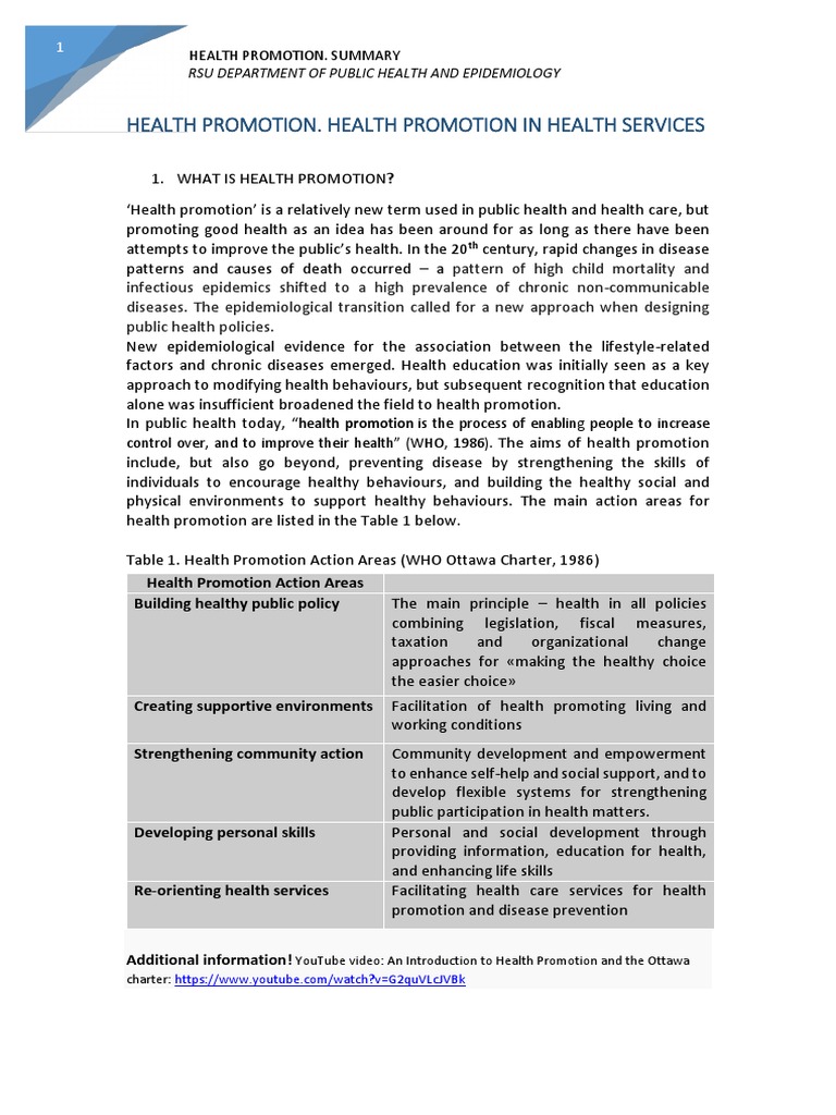 2nd CLASS ENG - HEALTH PROMOTION | PDF | Health Promotion | Health Care
