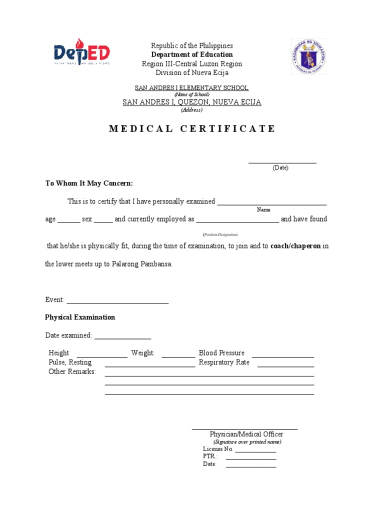 Medical Certificate Coach | PDF