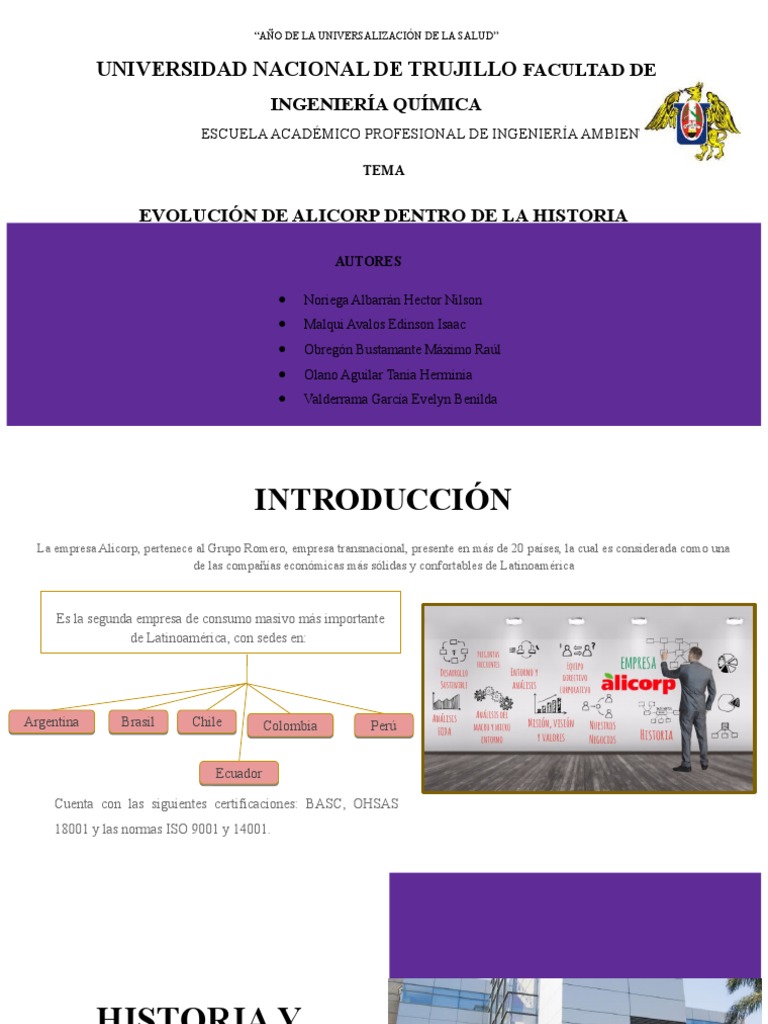 Evolucion de Alicorp Presentación | PDF | Entorno natural | Naturaleza