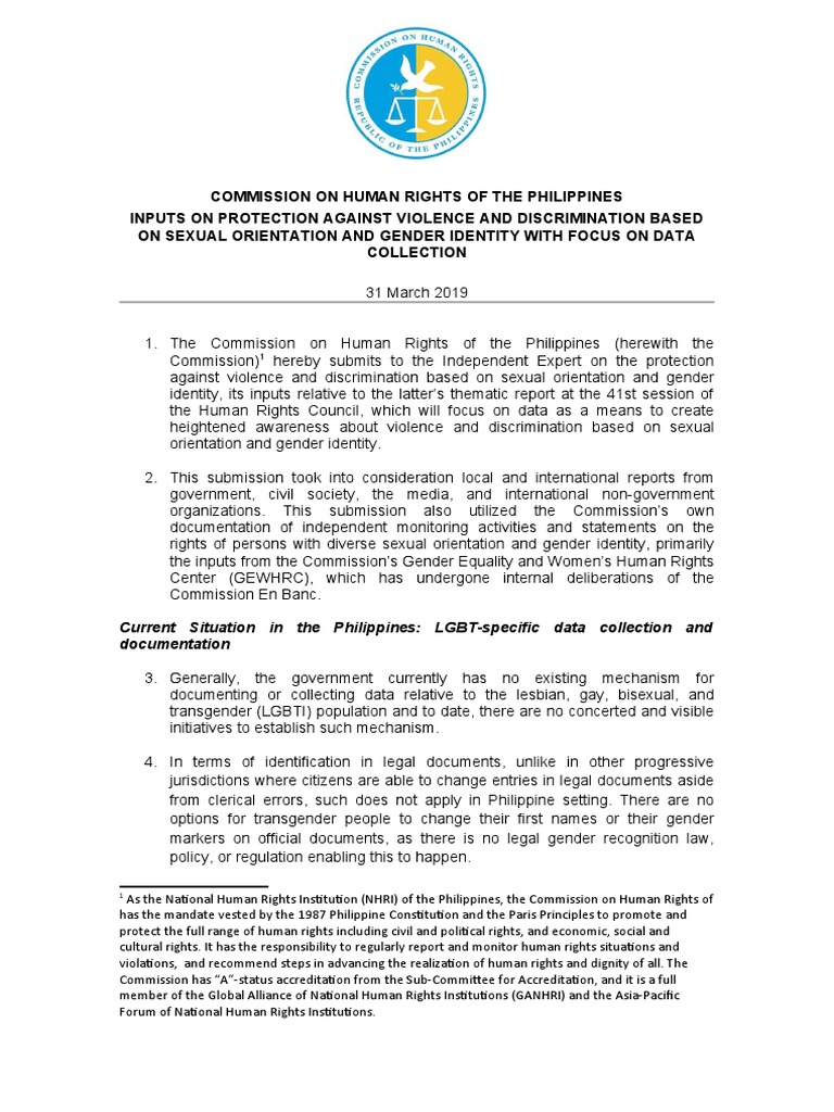 Philippines Commission Human Rights | PDF | Discrimination | Human Rights