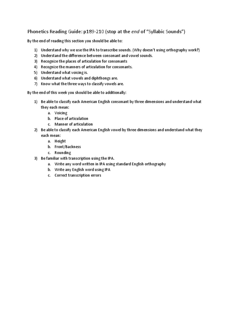 Phonetics for Linguistics Students | PDF