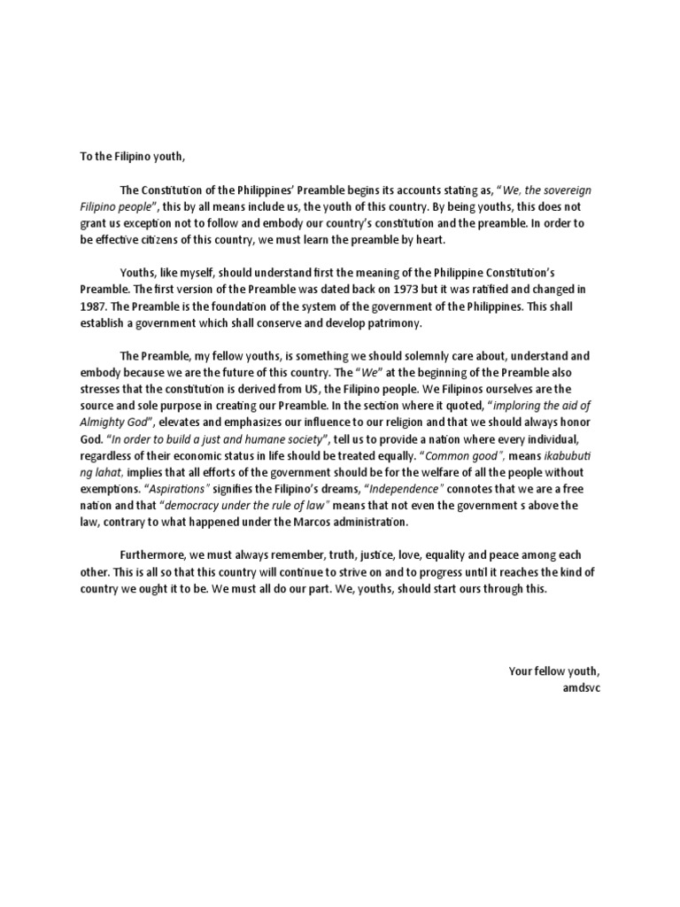 Preamble Essay | PDF