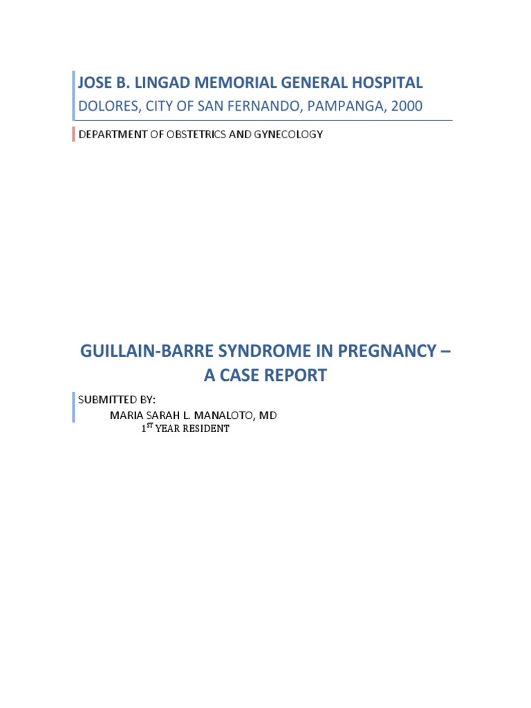 Jose B. Lingad Memorial General Hospital: Guillain-Barre Syndrome in ...