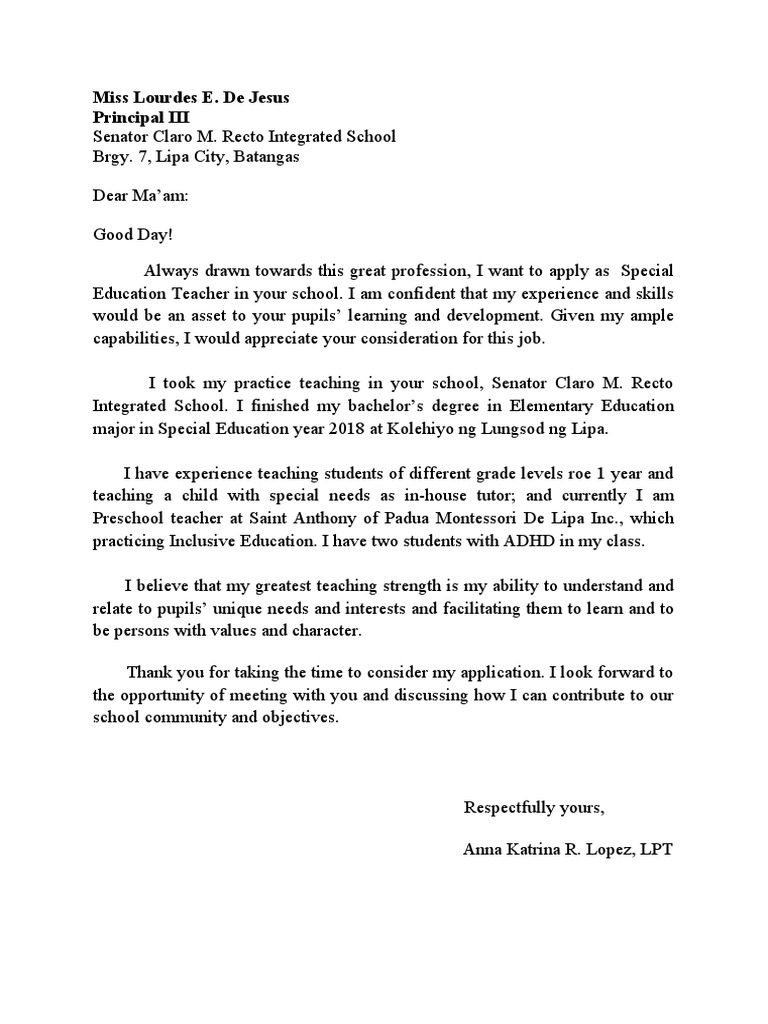 Application-Letter For Deped Ranking | PDF