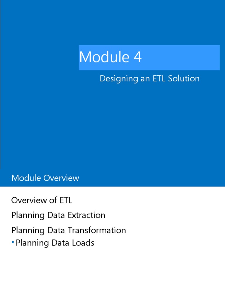 Designing An ETL Solution | PDF | Data Warehouse | Computer Science