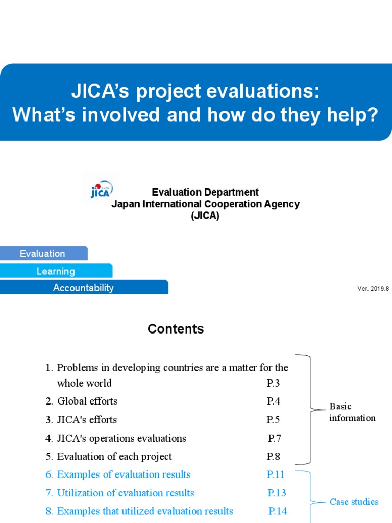 JICA's Project Evaluations: What's Involved and How Do They Help? | PDF ...