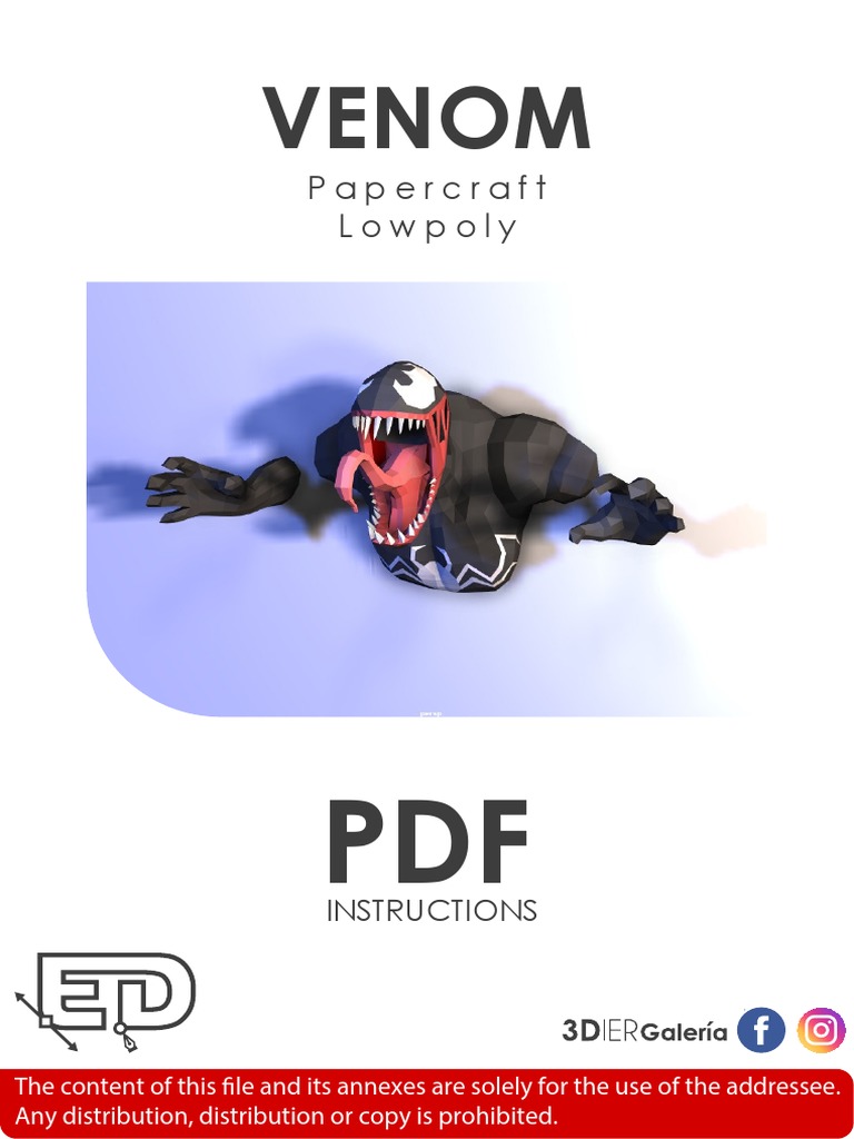 Venom: Papercraft Lowpoly | PDF | Graphic Design | Printing