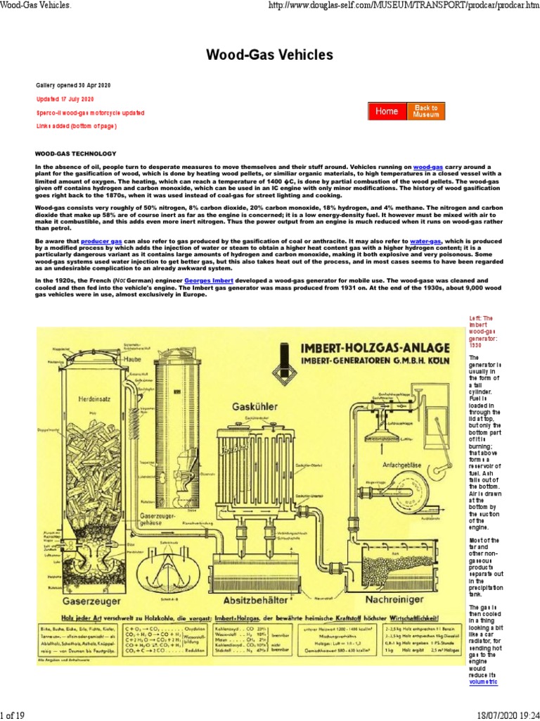 Wood-Gas Vehicles | PDF | Gasification | Engines