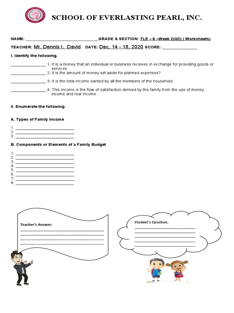 Grade 6 TLE Worksheets Answer Key | PDF
