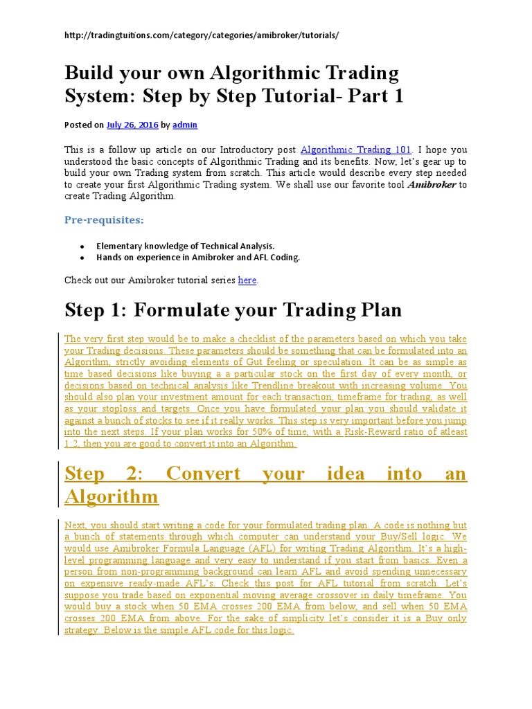 Build Your Own Algorithmic Trading System: Step by Step Tutorial-Part 1 ...