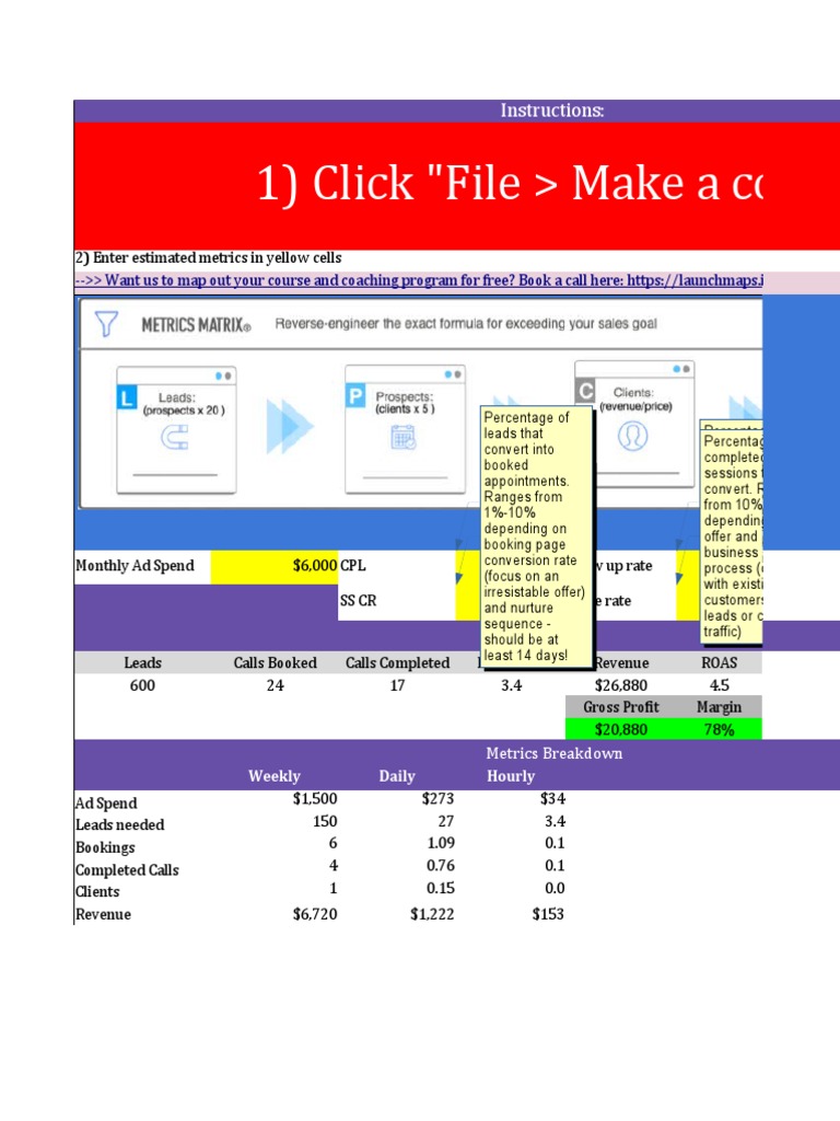 Simple Funnel Calculator Template | PDF | Gross Margin | Marketing
