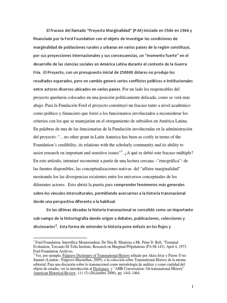 Plotkin (Traduccion) Sobre Proyecto Marginalidad Imperialismo PDF | PDF | America latina ...