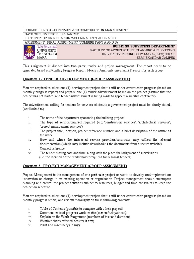 Final Assignment Okt 2020 Edited | PDF | Project Management | Communication